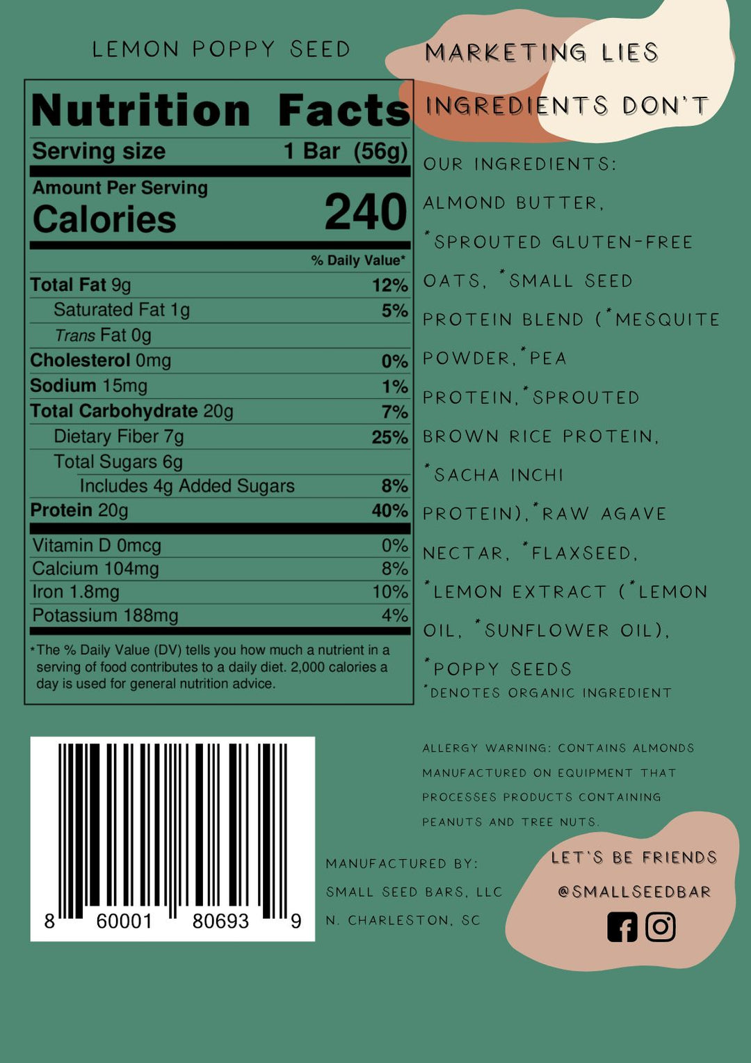 Lemon Poppy Seed – Small Seed Bar